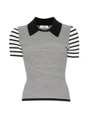 Sandro Striped Shirt-collar Top