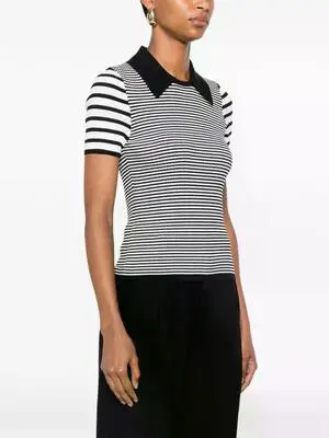 Sandro Striped Shirt-collar Top