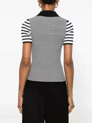 Sandro Striped Shirt-collar Top