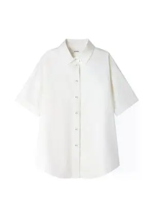 Sandro Oversized Shirt With Pleated Back - Neutrals