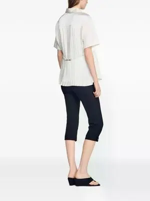 Sandro Oversized Shirt With Pleated Back