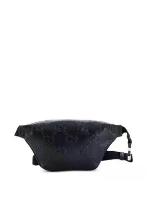 Gucci Gucci GG Embossed Perforated Leather Small Belt Bag Black