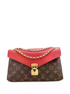 LOUIS VUITTON Pallas Chain Monogram Canvas And Calfskin Shoulder Bag - Brown