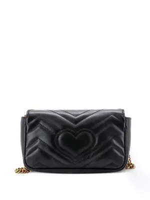Gucci Gg Marmont Matelassé Leather Super Mini Crossbody Bag - Black
