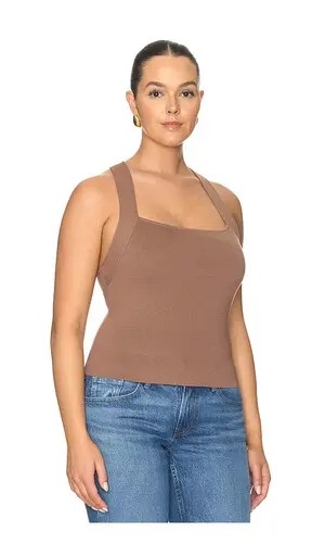 Good American Ribbed Strappy Tank Top