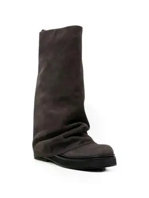 Attico Slouchy Suede Boots - Grey