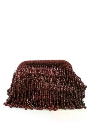 SIMONMILLER Beaded Fringe Clutch Bag - Brown