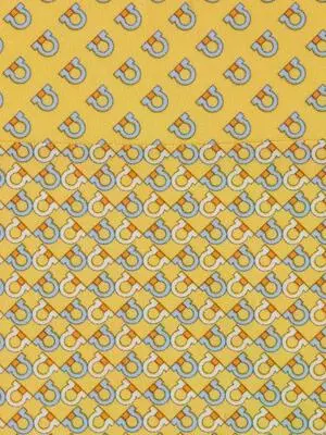 FERRAGAMO Gancini Square-print Silk Neck Tie - Yellow