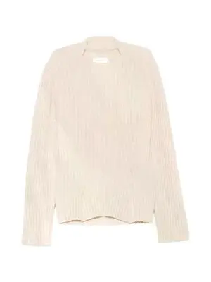 Victoria Beckham Ribbed Knit Slit-hem Sweater
