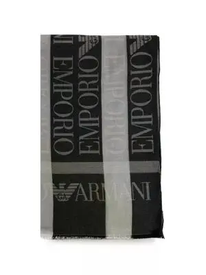 Emporio Armani Logo-print Fringed Scarf
