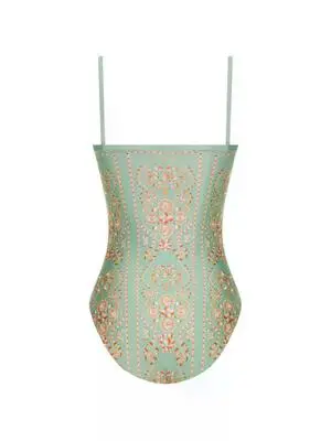 Agua Bendita Durazno Playa Shell-print Swimsuit