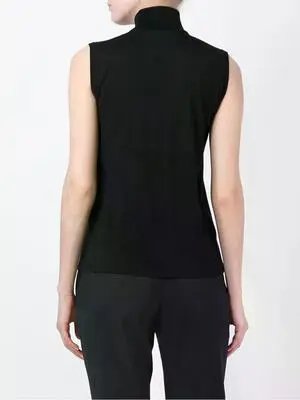 Akris Wool Knit Turtleneck Sleeveless Top