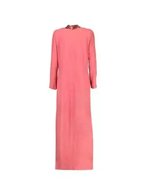 Vintage Embroidered Zip-up Maxi Dress