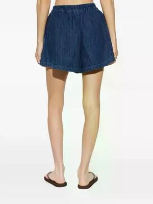 Emporio Armani Pinstriped Elasticated Denim Shorts