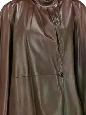 Vintage High-neck Leather Coat