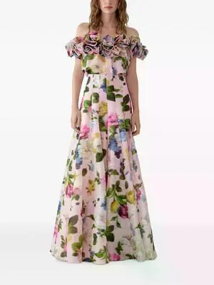 Carolina Herrera Iris Floral-print Pleated Trousers