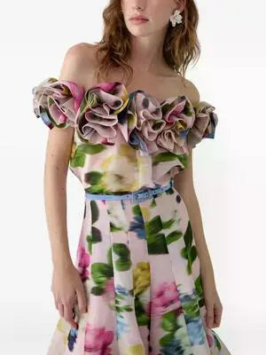 Carolina Herrera Iris Floral-print Pleated Trousers