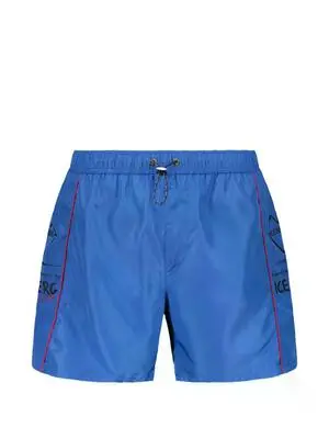 Iceberg Logo Print Swim Shorts - Blue