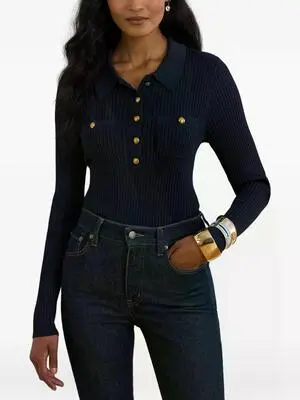 Ralph Lauren Rib-knit Long-sleeve Polo Sweater