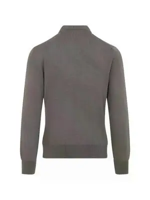 Brioni Quarter-zip Wool Polo Shirt - Grey