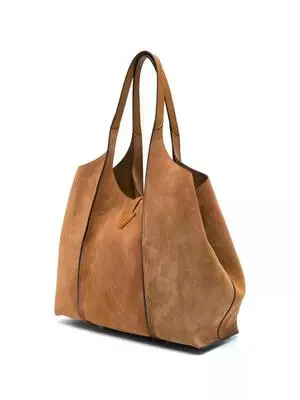 TOD'S Medium T Timeless Suede Tote Bag - Brown