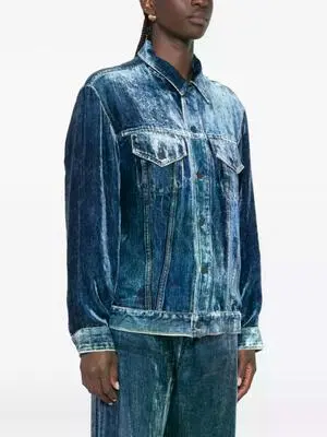 PIERRE-LOUIS MASCIA Kandox Velvet Effect Button-up Jacket - Blue