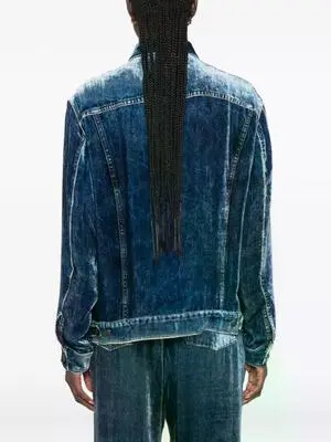 PIERRE-LOUIS MASCIA Kandox Velvet Effect Button-up Jacket - Blue