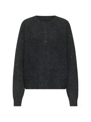Loulou De Saison Oversized Cashmere Henley Sweater