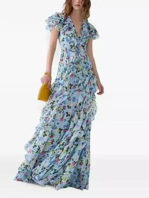 Carolina Herrera Floral Print Maxi Dress