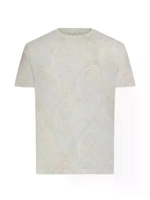 Etro Paisley-print Cotton T-shirt - Neutrals
