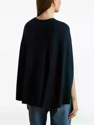 Ralph Lauren Navy Cape Overlay Crew-neck Sweater - Blue