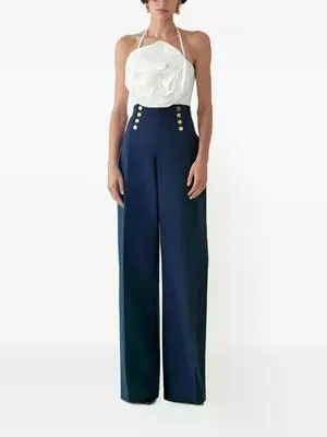 Carolina Herrera Halterneck Rosette Detail Top - Blue