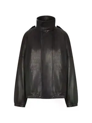 Saint Laurent High-neck Leather Jacket