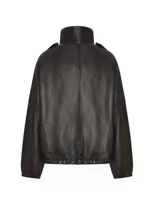 Saint Laurent High-neck Leather Jacket