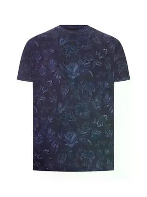Etro Floral-paisley Cotton T-shirt - Blue
