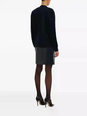 BLAZÉ MILANO Navy Ribbed Knit Smiley Pocket Cardigan - Blue