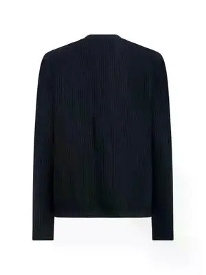 BLAZÉ MILANO Navy Ribbed Knit Smiley Pocket Cardigan