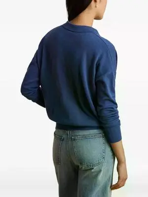 Ralph Lauren Ribbed Johnny Collar Sweater - Blue