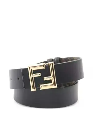 Fendi Zucca Ff Reversible Belt - Black