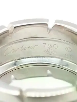 Cartier 18k White Gold Tank Française Wide Band Ring