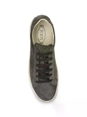 TOD'S Suede Logo-embossed Sneakers - Grey