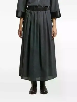 Peserico Pleated Midi Skirt - Grey