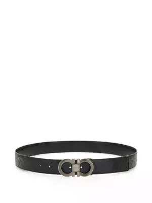 FERRAGAMO Reversible And Adjustable Gancini Belt - Black