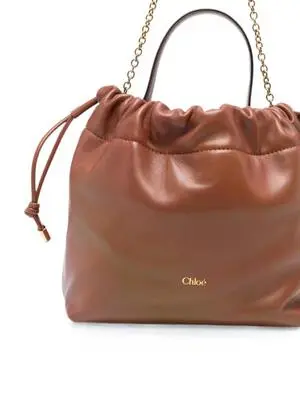 Chloé Small Icons Drawstring Leather Tote Bag
