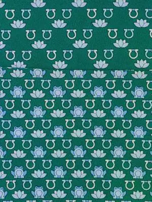 FERRAGAMO Frog-print Silk Tie - Green