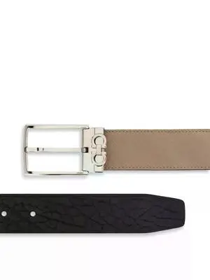 FERRAGAMO Reversible And Adjustable Belt With Rectangular Buckle