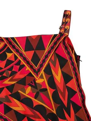 Emilio Pucci Geometric Print Silk Mini Dress - Red