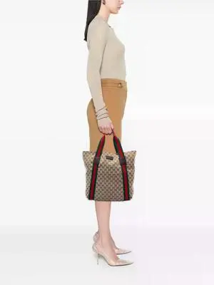 Gucci Gg Canvas Web Tote Bag