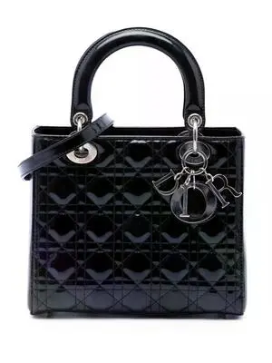 Dior Patent Cannage Lady Satchel - Black