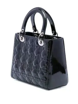 Dior Patent Cannage Lady Satchel - Black